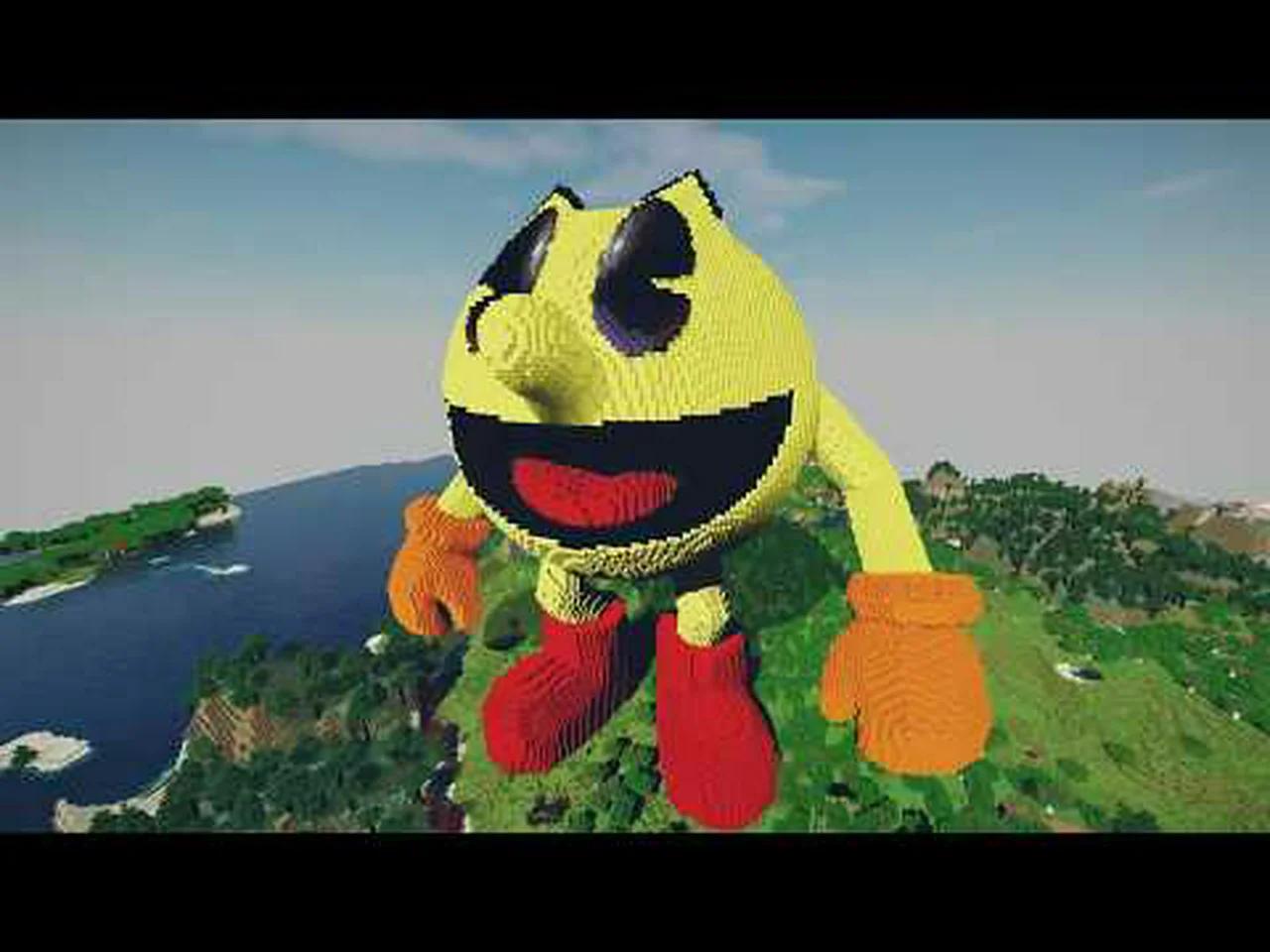Giant Minecraft Pac-Man Build!