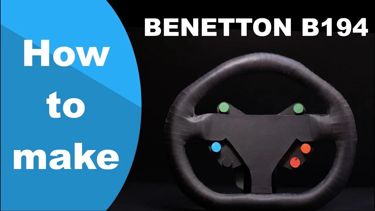 How to make a BENETTON B194 STEERING WHEEL from cardboard DIY /Michael ...