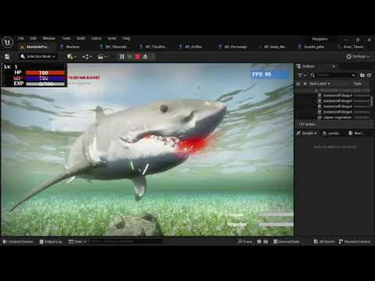 Tutorial Unreal Engine 5: Cómo Hacer que un Tiburón Blanco Coma al Jugador