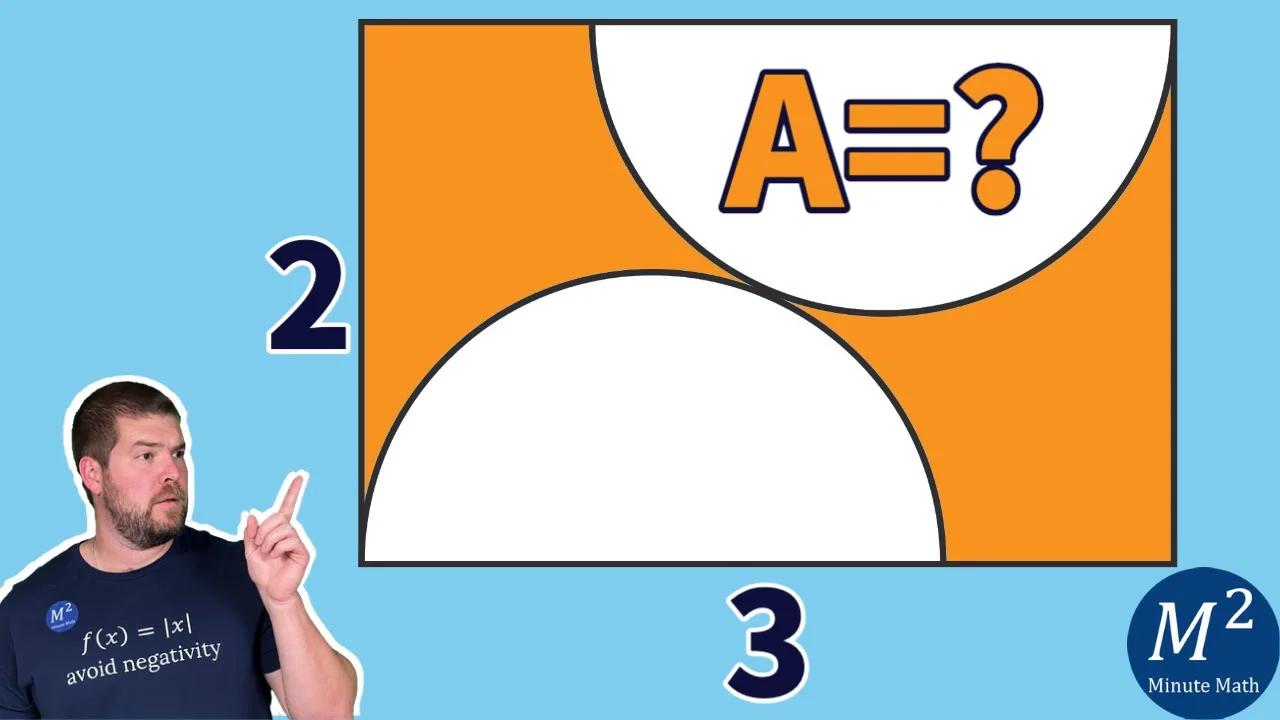 2 Half Circles in a Rectangle, Can you find the area of the shaded ...