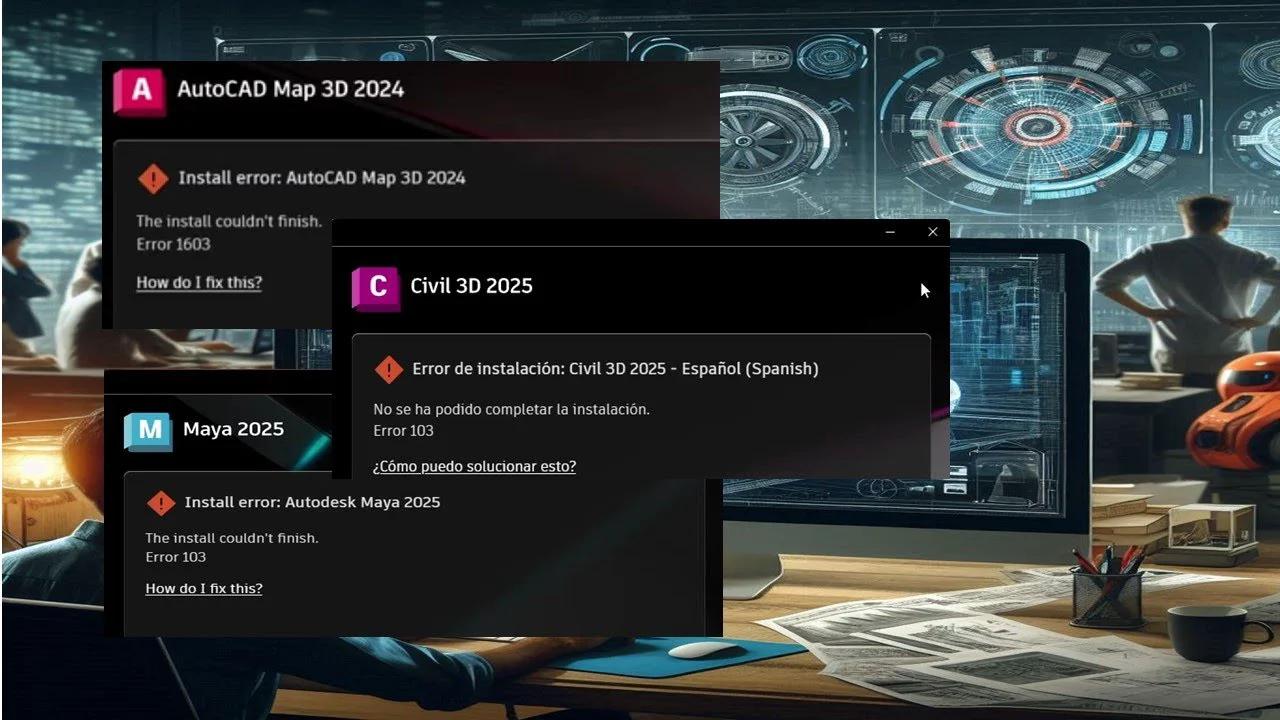 Solución a ERROR 103 y 1603 al Instalar Cualquier PROGRAMA AUTODESK 2024 Y 2025 Facil y Rapido👍