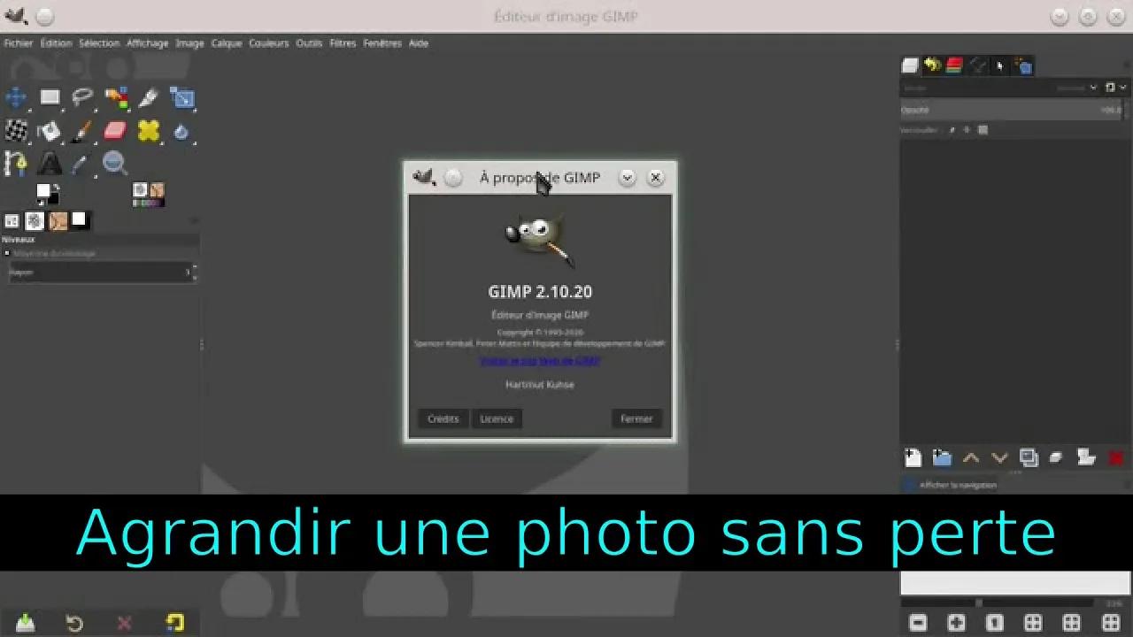 Gimp 2.10.20 agrandir photo sans perte de qualité
