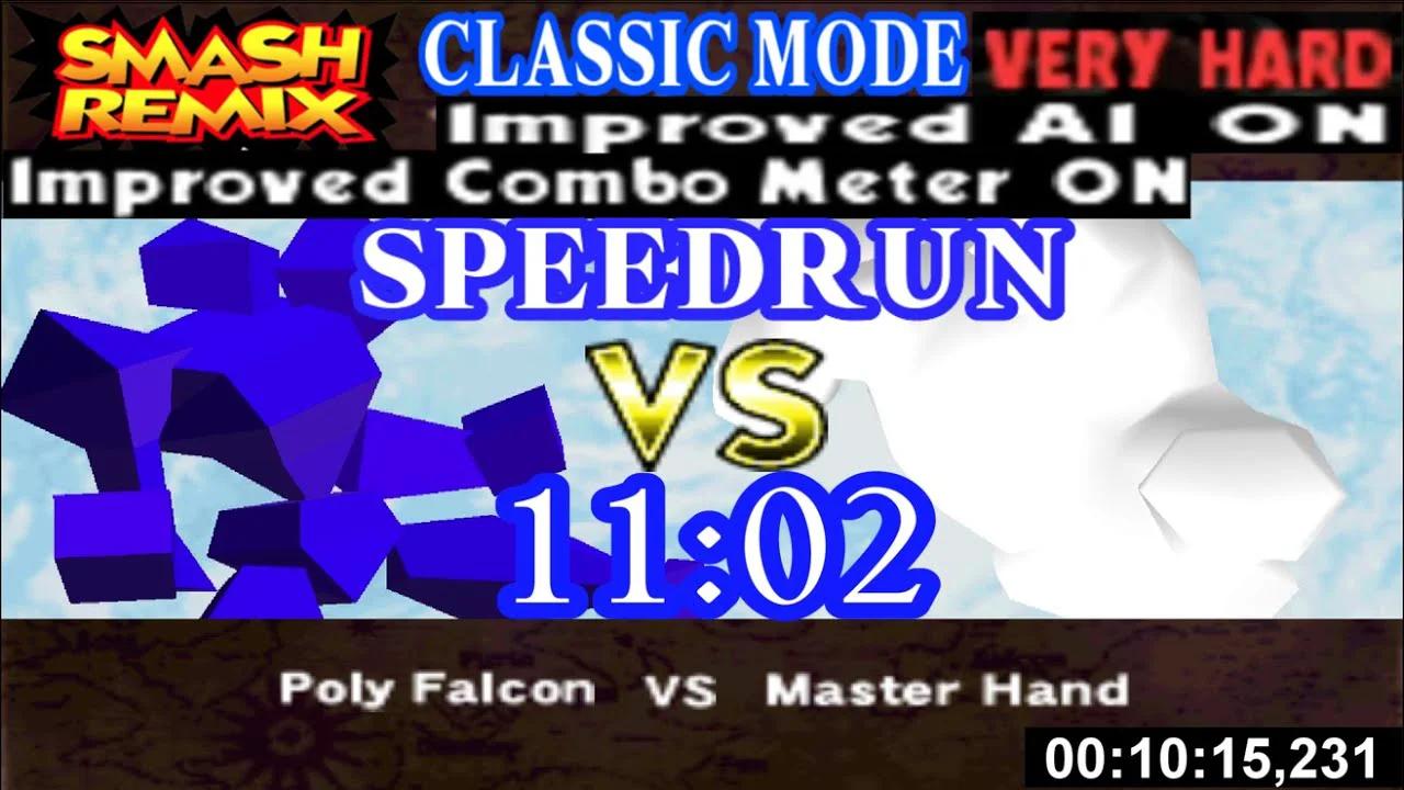Smash Remix - Classic Mode Speedrun with Polygon Captain Falcon (Very Hard) in 11:02