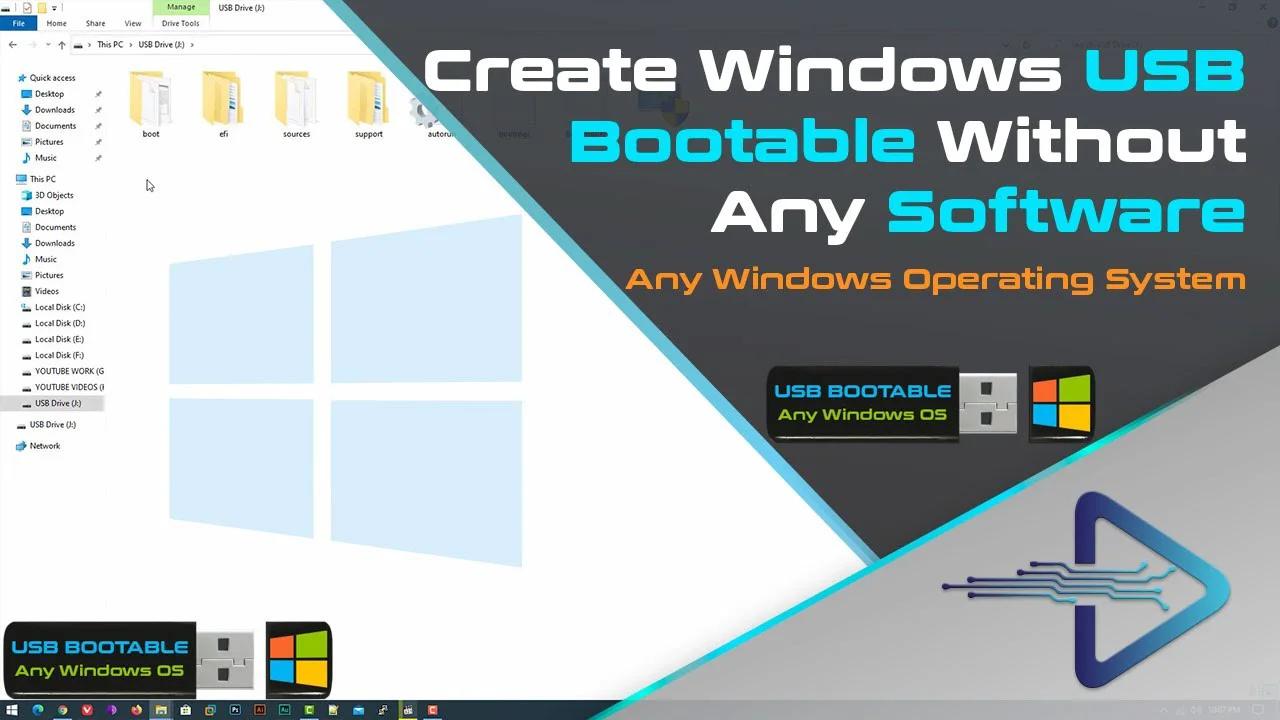 How To Make A Bootable USB Drive of Windows 10 Without Any Software