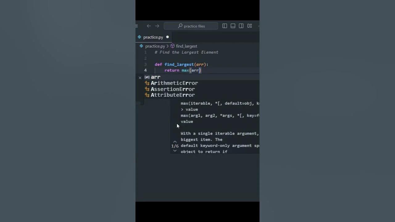Find the largest elements | #python #pythonprogramming#coding#learnpython #pythonforbeginners