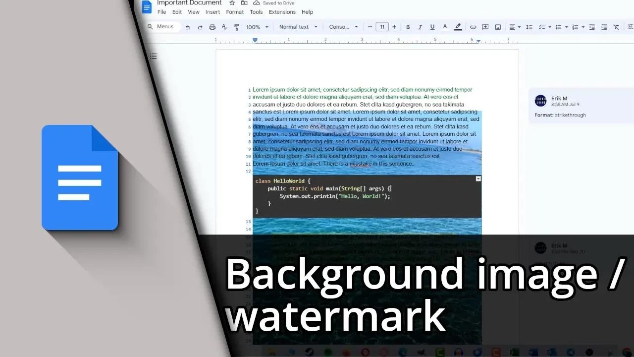 How to add a watermark in Google Docs Tutorial