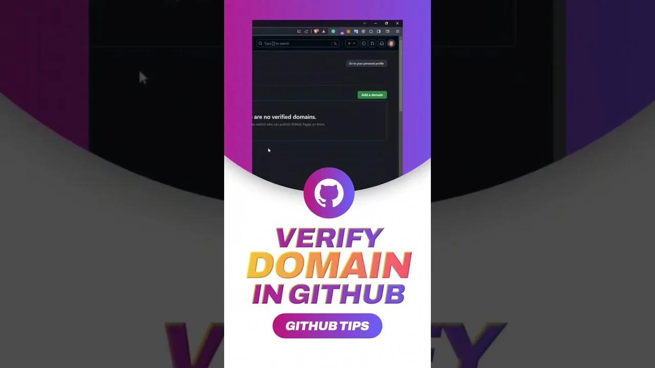 Verify custom domain in GitHub #shorts