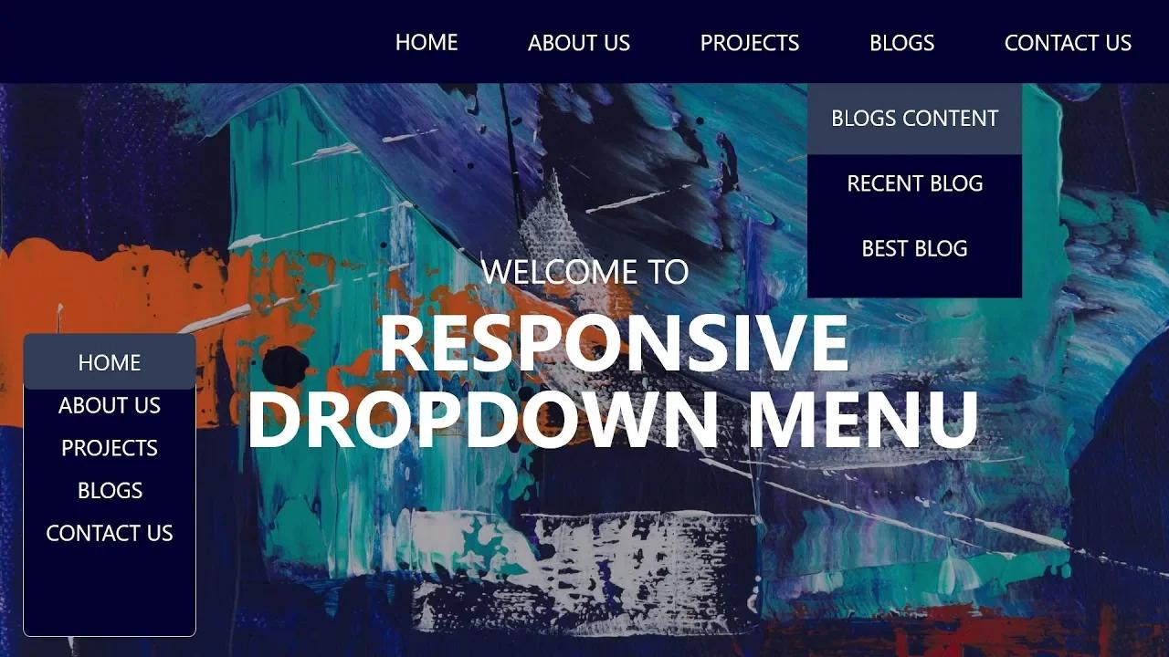 How To Create Responsive Dropdown Menu Using HTML And CSS || Responsive Nab Bar With Dropdown
