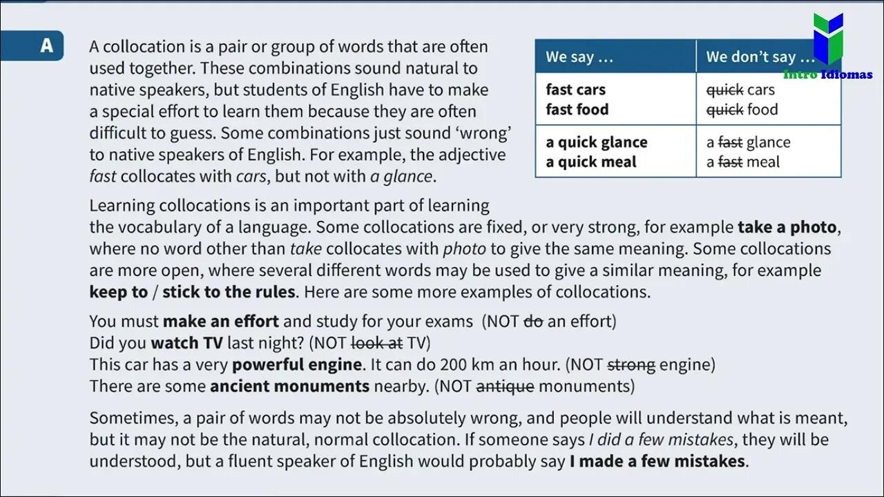 001 - What is a collocation = ENGLISH COLLOCATIONS IN USE ...
