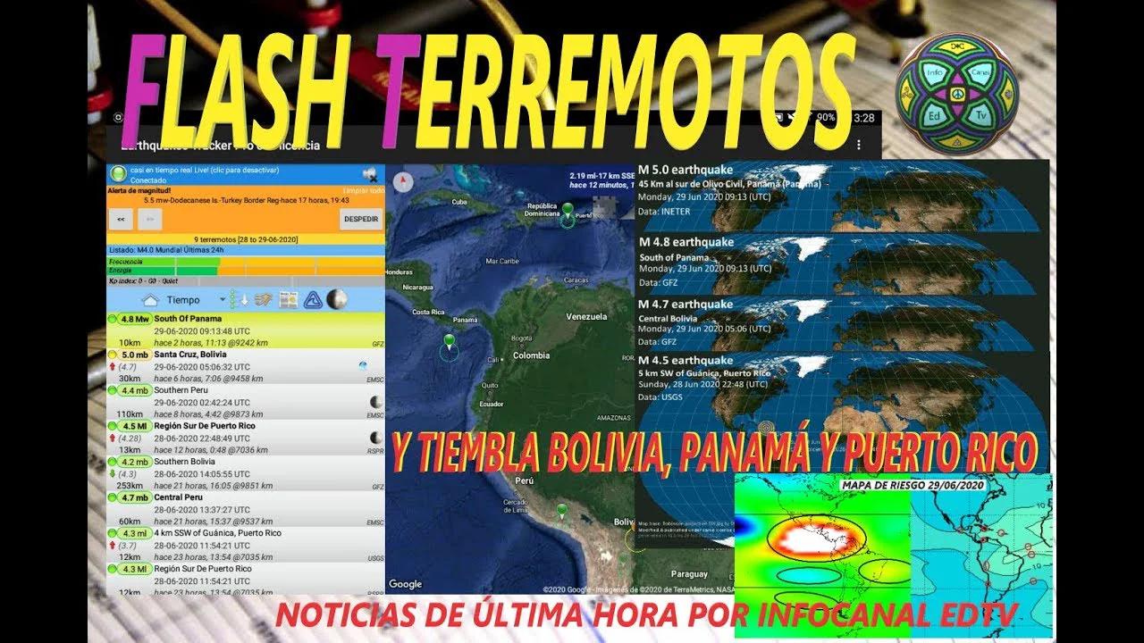 Y TIEMBLA BOLIVIA, PANAMÁ Y PUERTO RICO-nuevo mapa de riesgo