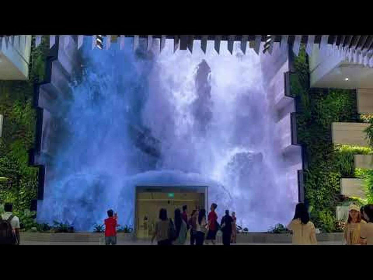 [4K] THE WONDERFALL - Singapore's Changi Airport Terminal 2 - Digital ...