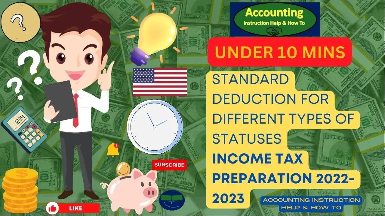 Standard Deduction for Different Types of Statuses - Income Tax 2023