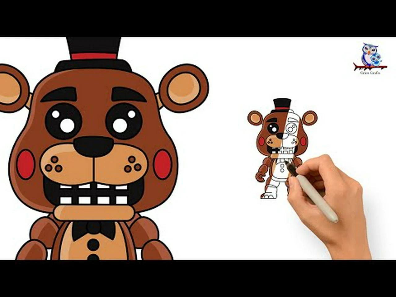 How To Draw Freddy Fazbear - Five Nights At Freddy's - Tutorial