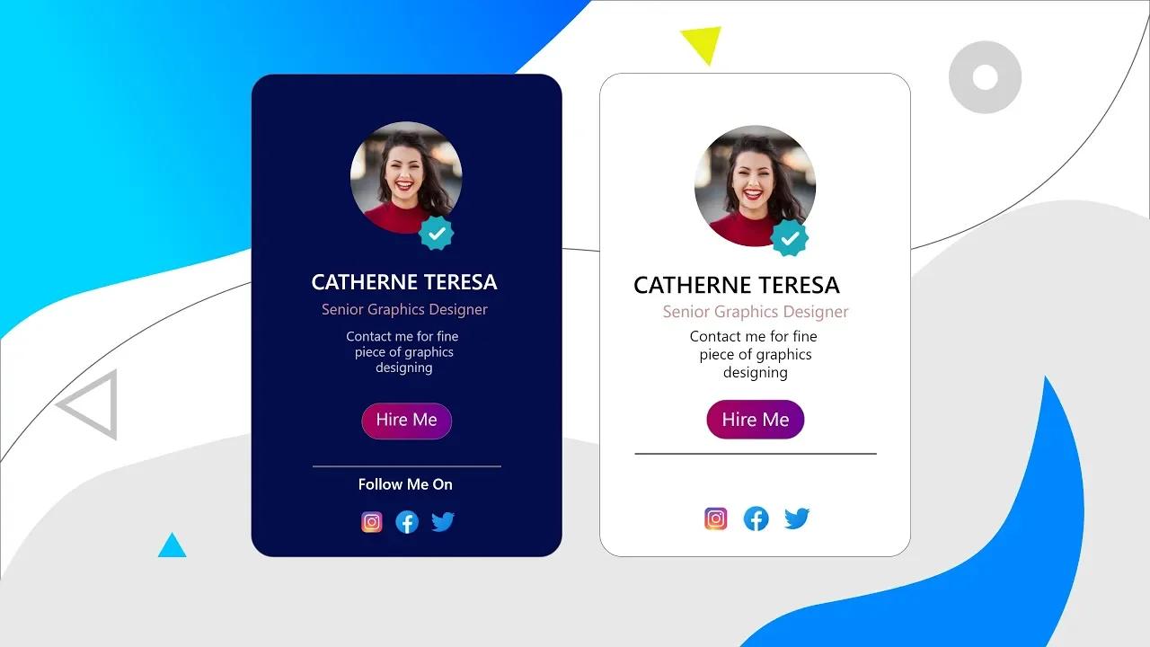 Design A Profile Card User Interface In Adobe XD || Designer Profile ...