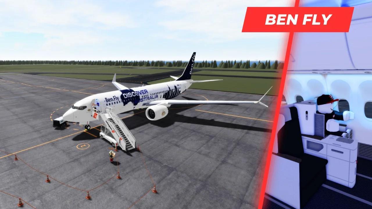 ROBLOX Airline Flight Review | BenFly | Boeing 737MAX8 | Business Class