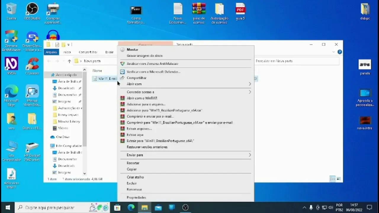 Aprenda a extrair qualquer iso do Windows com o WinRAR