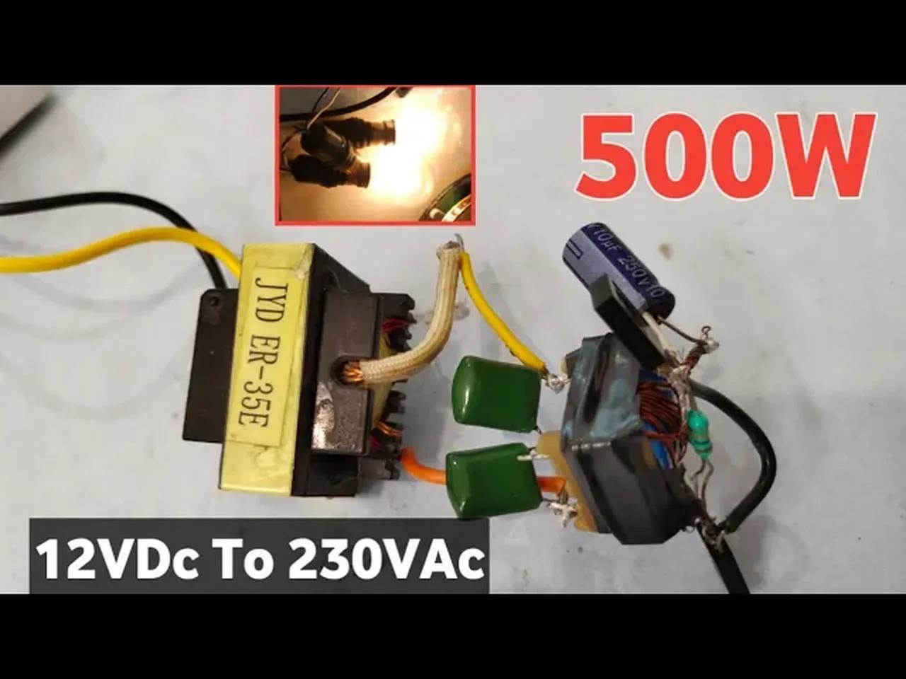 Simple 500W Powerful 230Vac Inverter at home || How to make 12V to 220V inverter at home