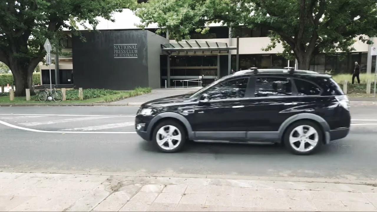 Outside The National Press Club Canberra 22.2.23