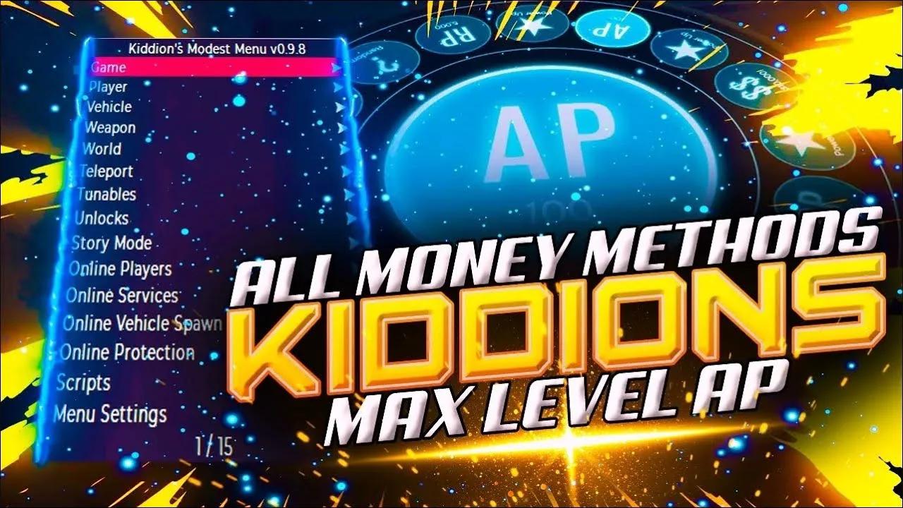 ModMenu Kiddions | GUIA COMPLETA Métodos de Dinero & Nivel AP GTA5 ...