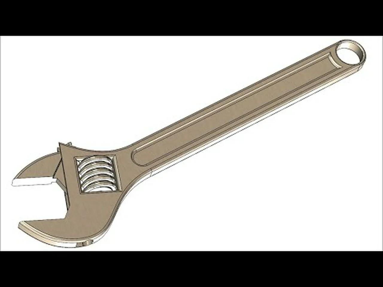 SolidWorks RE Tutorial # 353 Adjustable spanner Wrench complete video ...