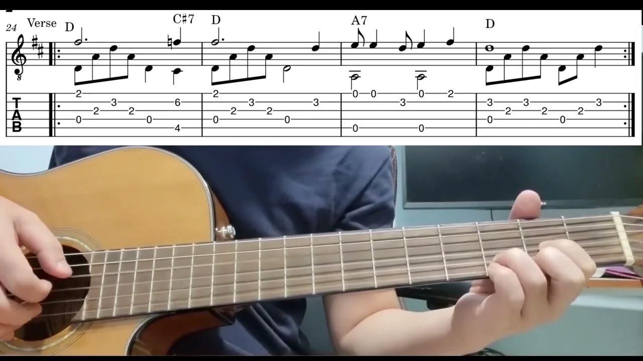 Yellow Bird - Easy Fingerstyle Guitar Playthrough Tutorial Lesson With Tabs