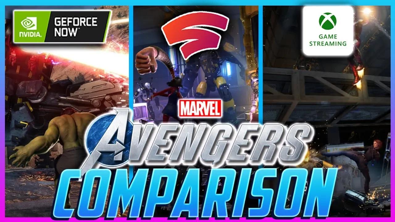 Marvels Avengers Stadia vs Xbox Cloud Gaming vs GeForceNOW 1080p Comparison