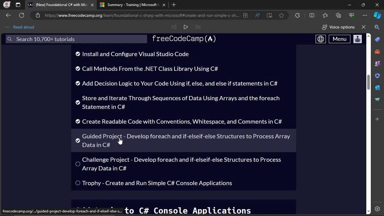 Part 4 Guided Project Develop Foreach And If Elseif Else Structures To Process Array Data In C