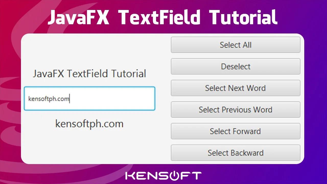 JavaFX TextField Tutorial Perfect For Beginners