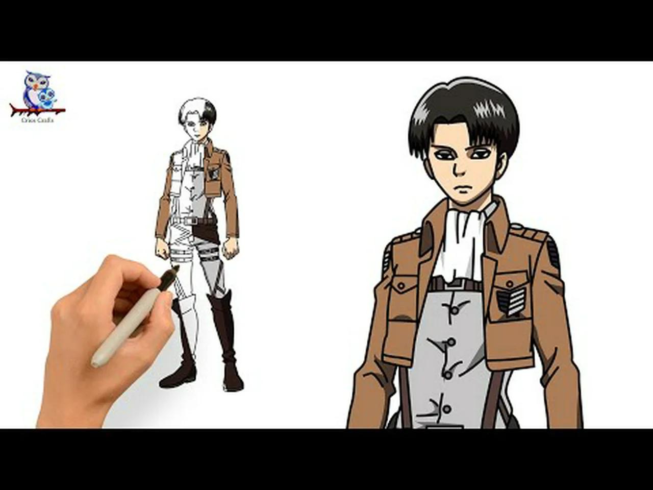 How To Draw Levi Attack on Titan Anime - Tutorial