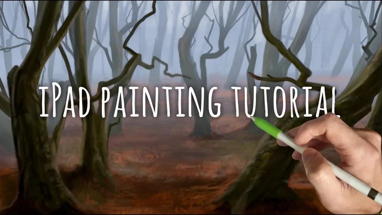 HOW TO PAINT REALISTIC LANDSCAPE 3: Woodland Trees painting tutorial iPad Pro + Apple Pencil