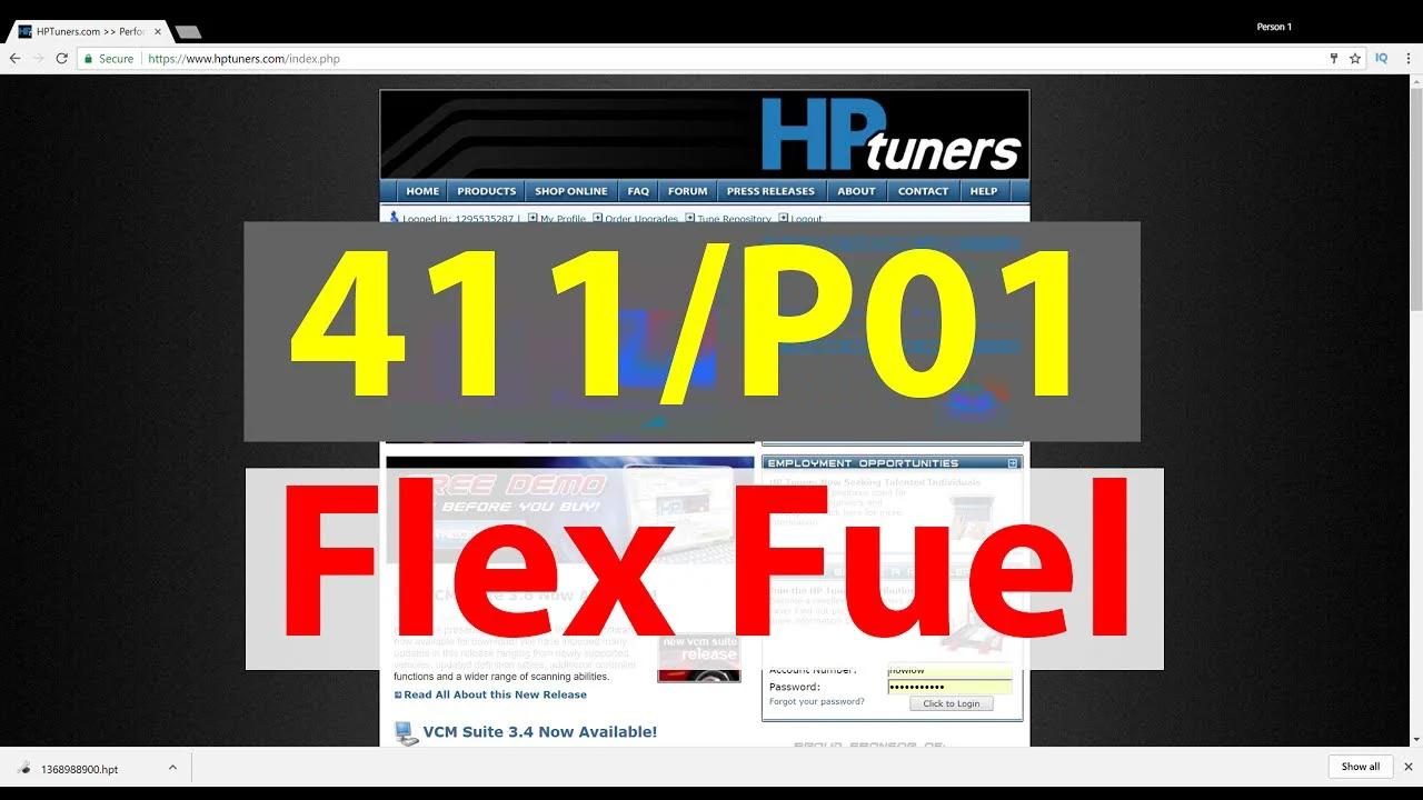 How to Enable Flex Fuel on a 411/P01 PCM using HP Tuners