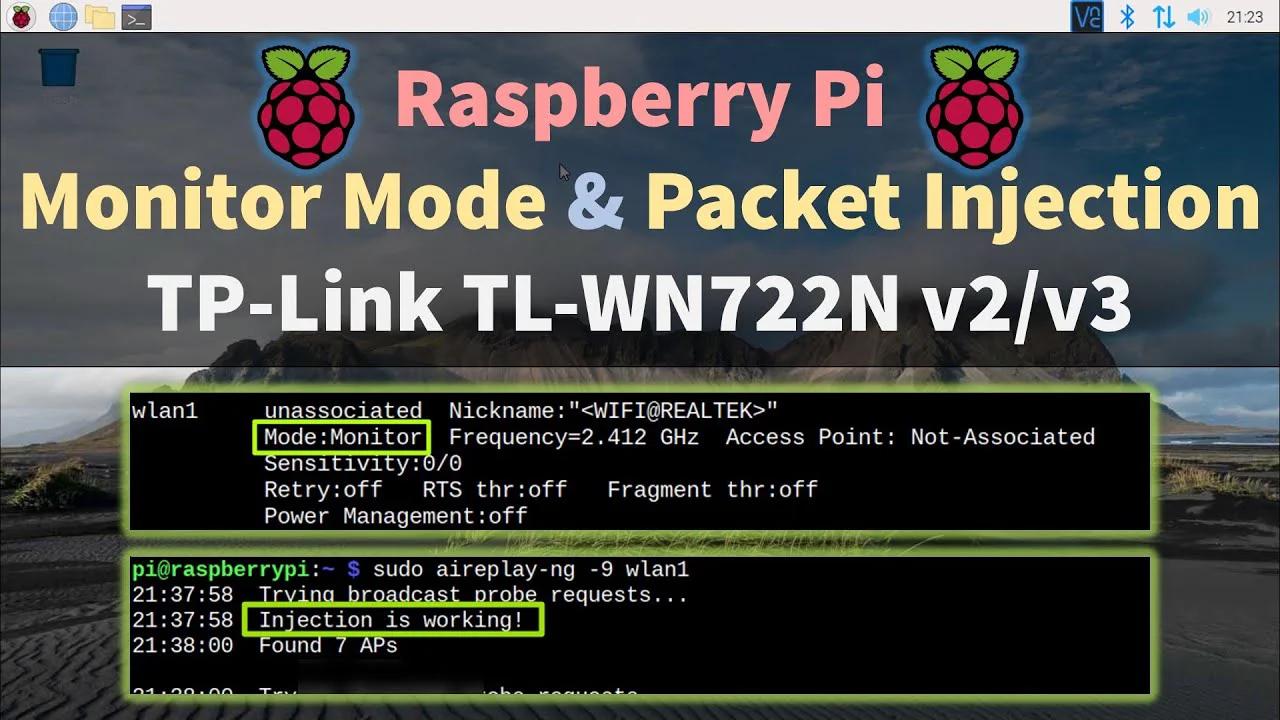 [Raspberry Pi] How to enable Monitor Mode and Packet Injection on TP-Link TL-WN722N v2/v3