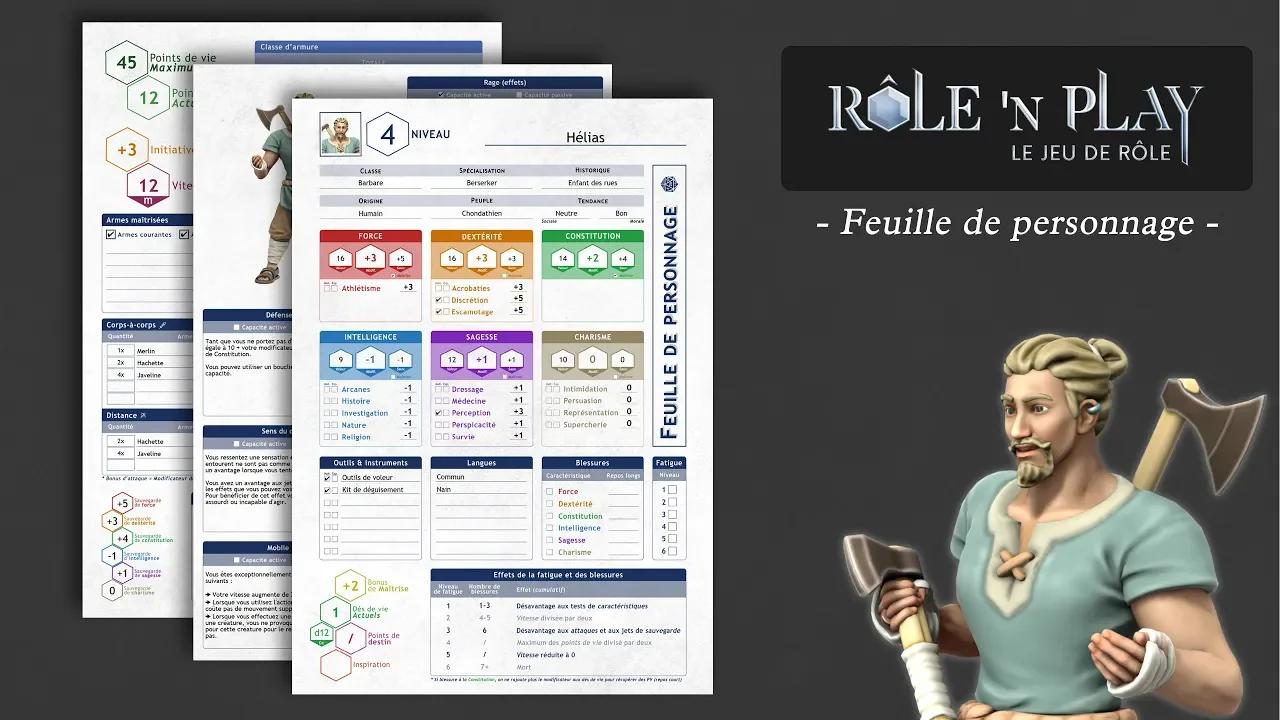 [Rôle'N Play] Feuille de personnage (jeu de rôle)