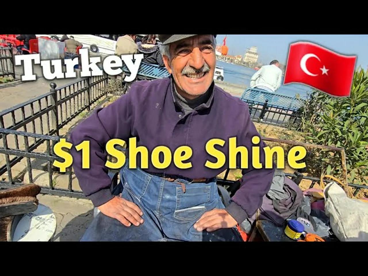$1 HONEST SHOE SHINE MAN | ISTANBUL TURKEY 🇹🇷 (ASMR)