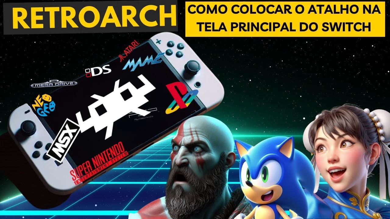 Como colocar o atalho do Retroarch na tela principal do Switch