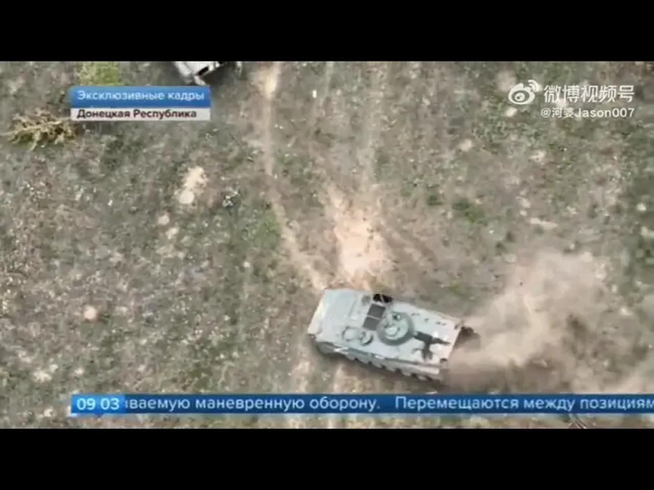 Russian Tank Brigade assault on Ukrainian defenses near Bakhmut or Avdiivka