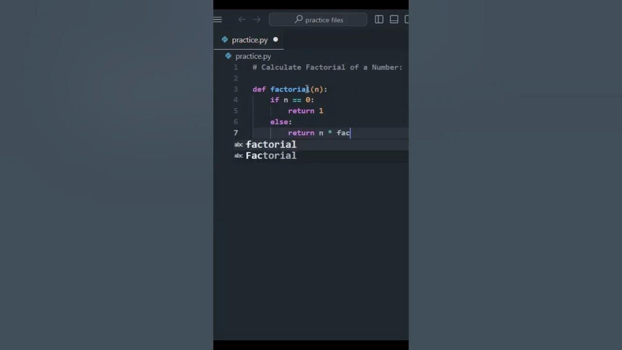 Calculate Factorial | #python #pythonprogramming#coding#learnpython #pythonforbeginners