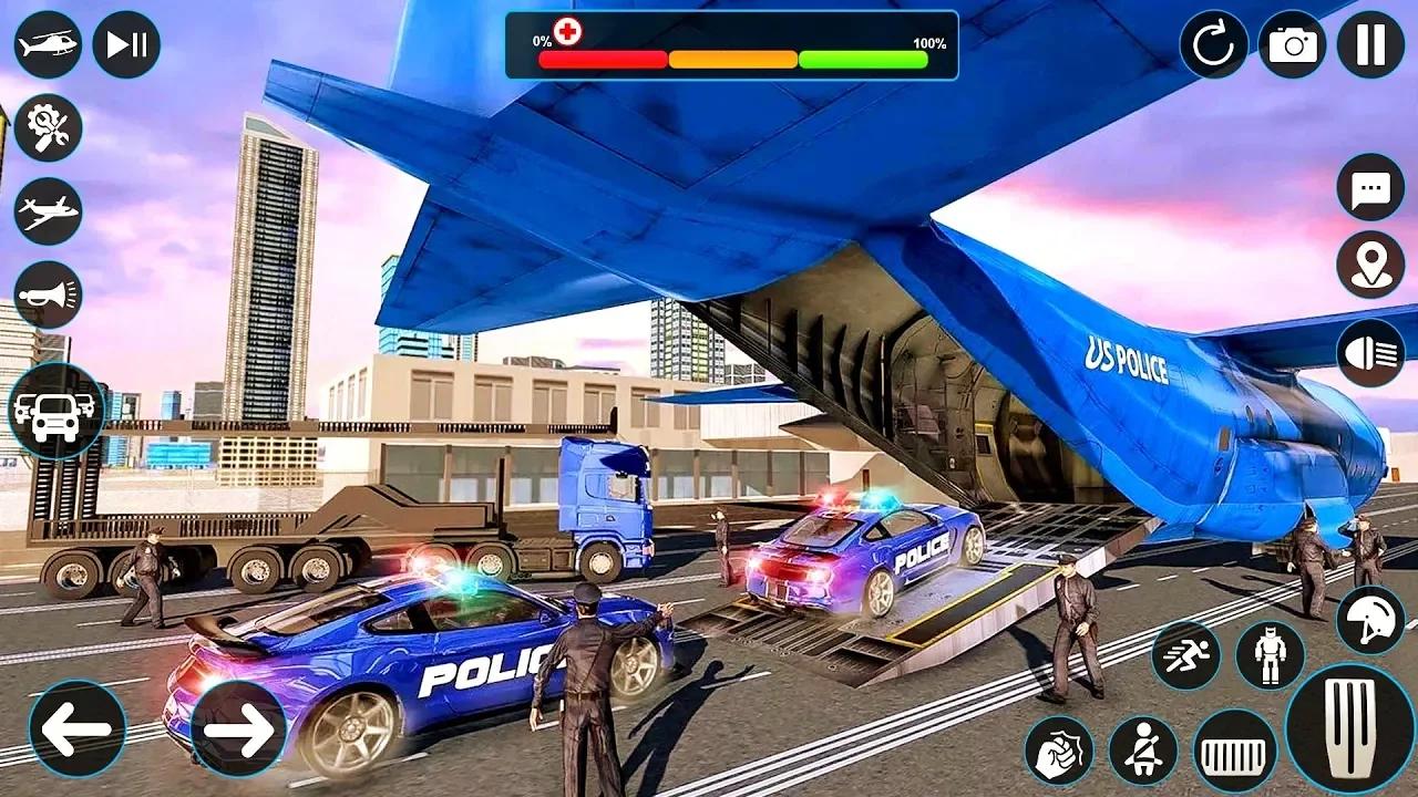 US Police Car Transport on Plane - Police Plane Transporter Game ...