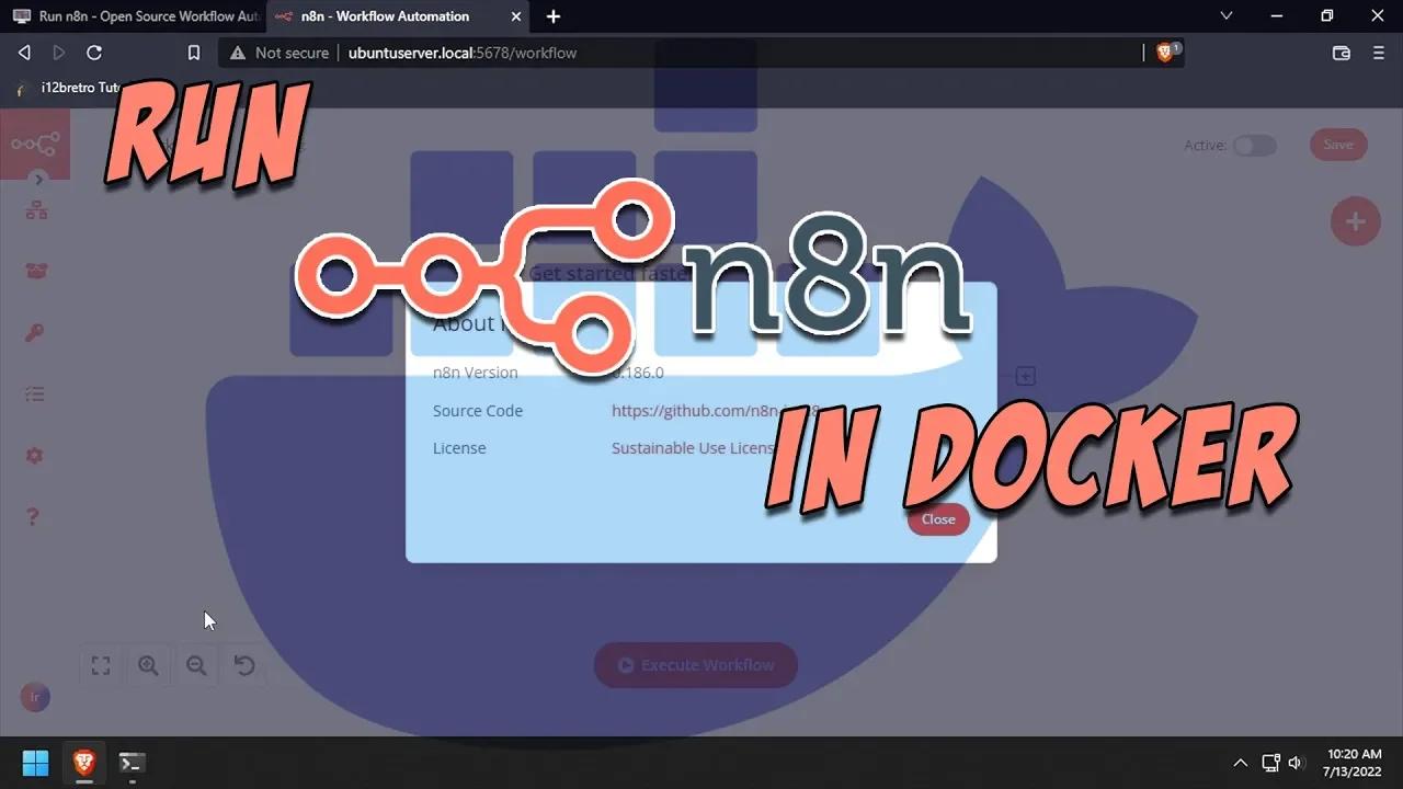 Run N8n Open Source Workflow Automation In Docker