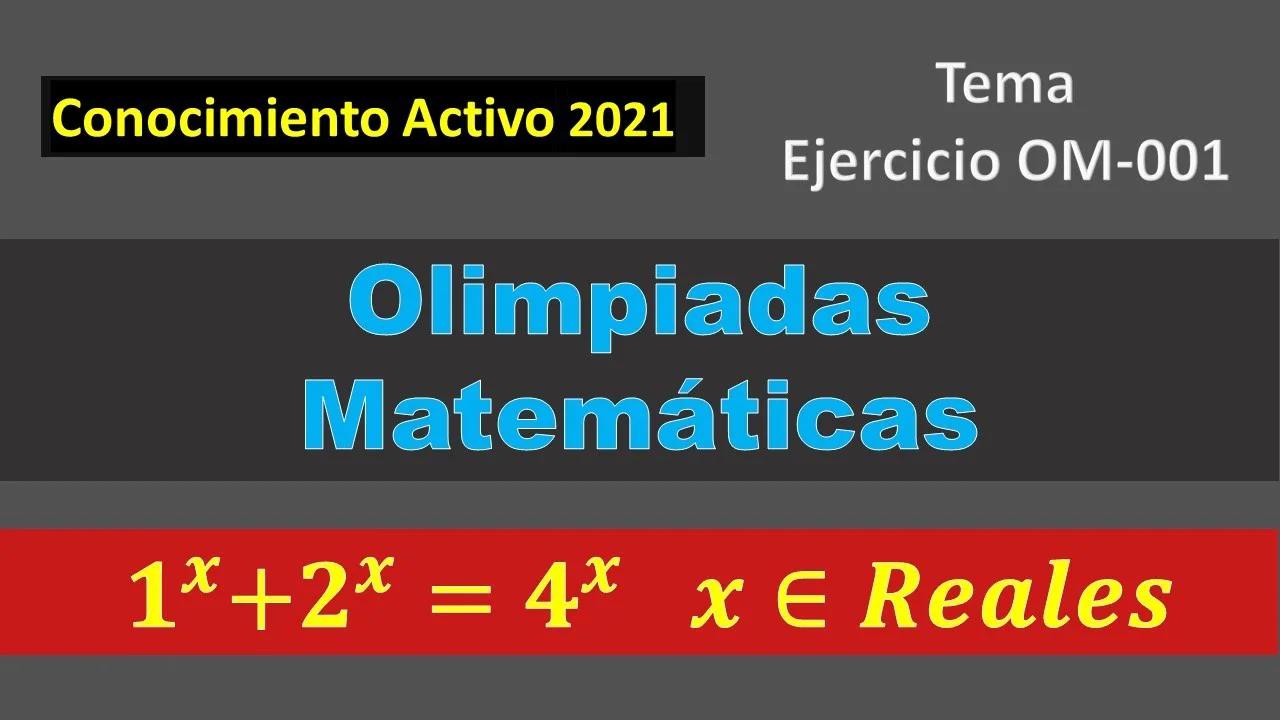 Tema Ejercicio OM 001 Olimpiada de matemáticas