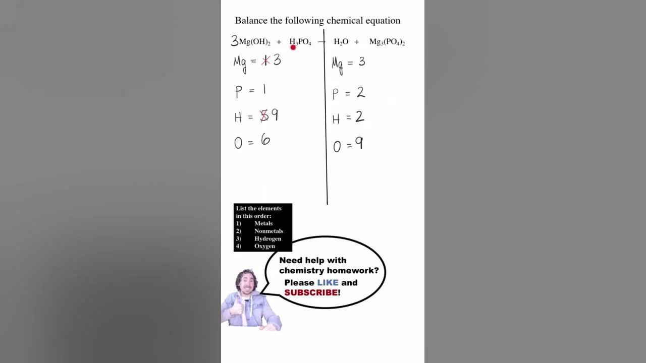 How to Balance a Chemical Equation | Challenging 😳🤔 #chemistry #science ...