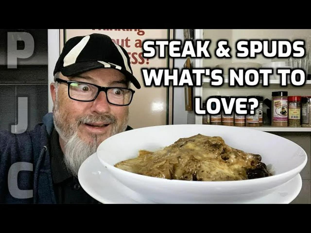 Paddy Joe Cooking Steak & Spuds - Cooking With Neighbors Jerri-ellen ...