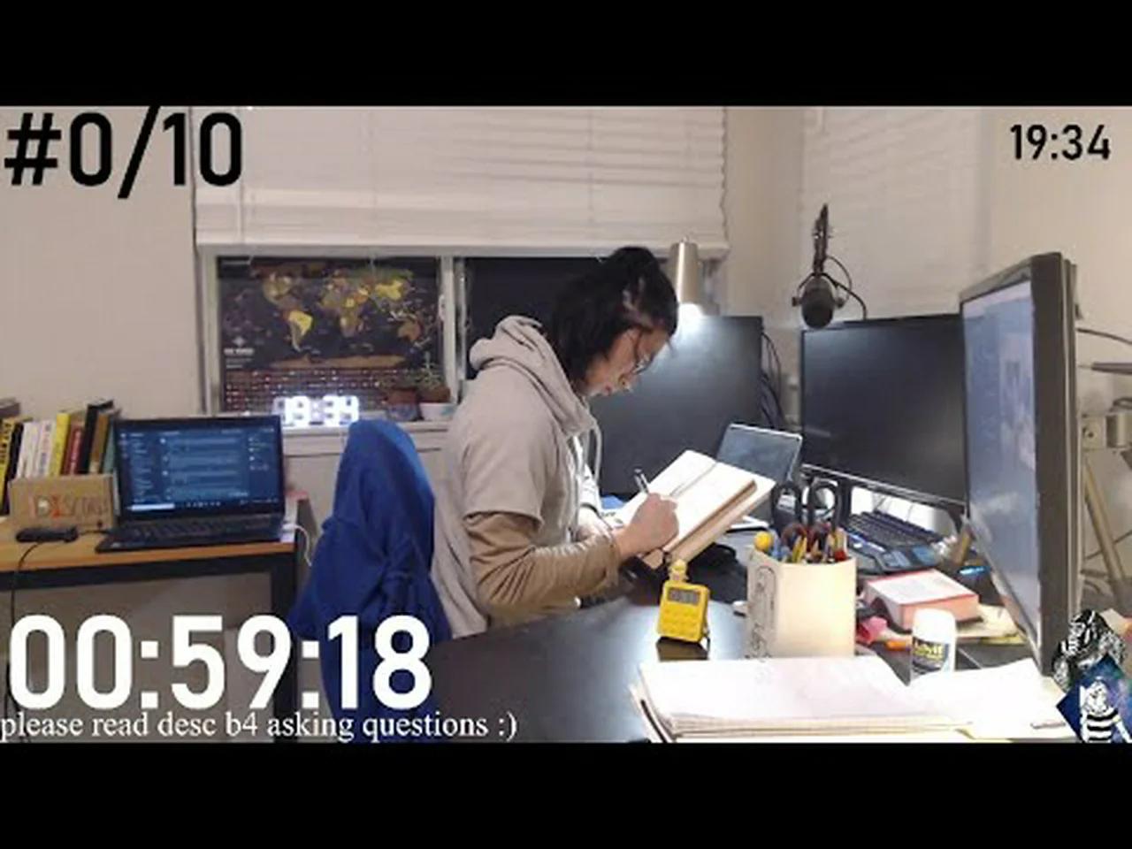 study with me Pomodoro 60/10 live.🦍🌱