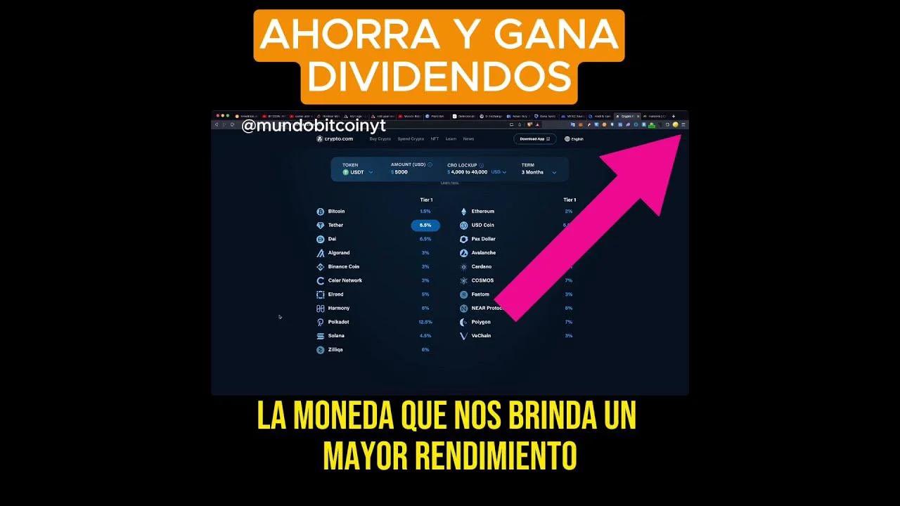 Genera Dividendos con tus Criptomonedas crypto.com