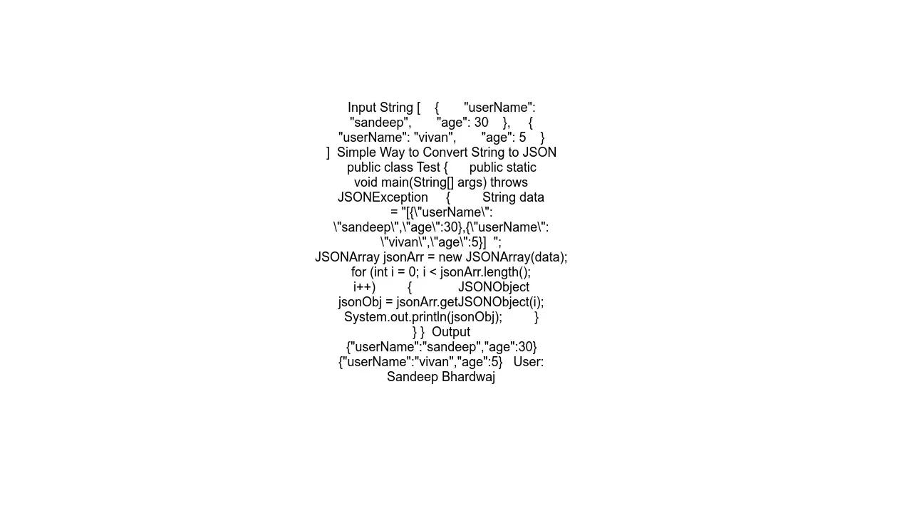 Convert string to JSON array