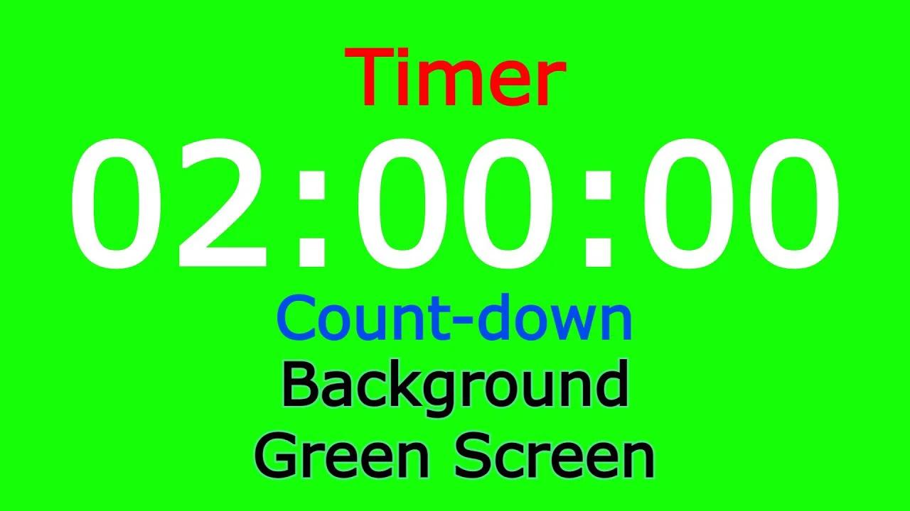 2 hour Timer countdown | Background green screen | Green screen 2 hour countdown | TIMER 2H