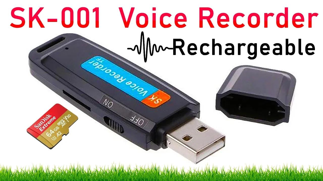 SK-001 Rechargeable USB Mini Digital Voice Recorder: Unboxing & In ...