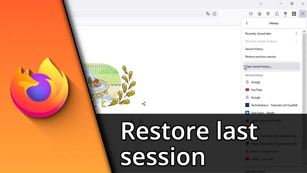 How To Restore Previous Session In Firefox Tutorial