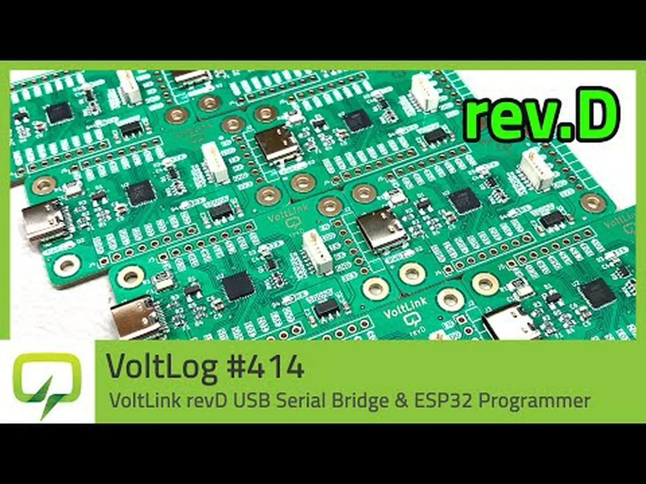 VoltLink revD USB Serial Bridge & ESP32 Programmer | Voltlog #414