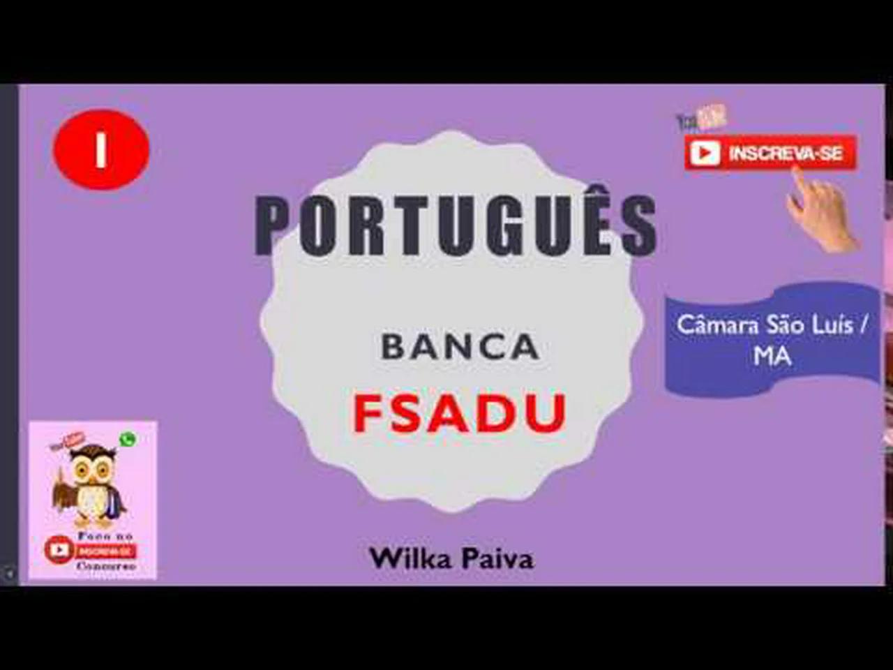 #1 Questões de Português da banca FSADU - Concurso da Câmara de São ...